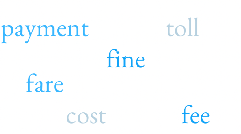 【料金・お金】fine/ fee/ cost/ payment/ fare/ charge/ toll/ rent 【TOEFLに役立つ英語 ...